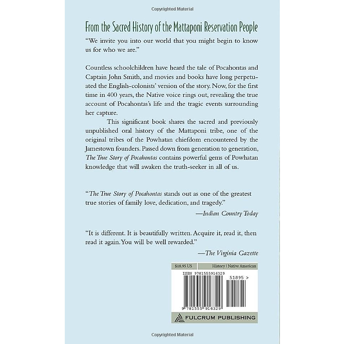 The True Story of Pocahontas: The Other Side of History