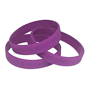 25 - I Support Overdose Awareness" Bracelets 100% Medical Grade Silicone - Latex and Toxin Free - 25 Bracelets - Show Your Support For Overdose Awareness