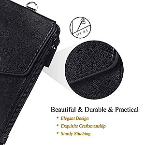 Teskyer Leather Badge Holder with Zipper Pocket,1 Clear ID Window and 3 Card Slots with Secure Cover, Premium Leather ID Holder with Nylon Lanyard for Office School ID, Credit Cards, Driver Licence
