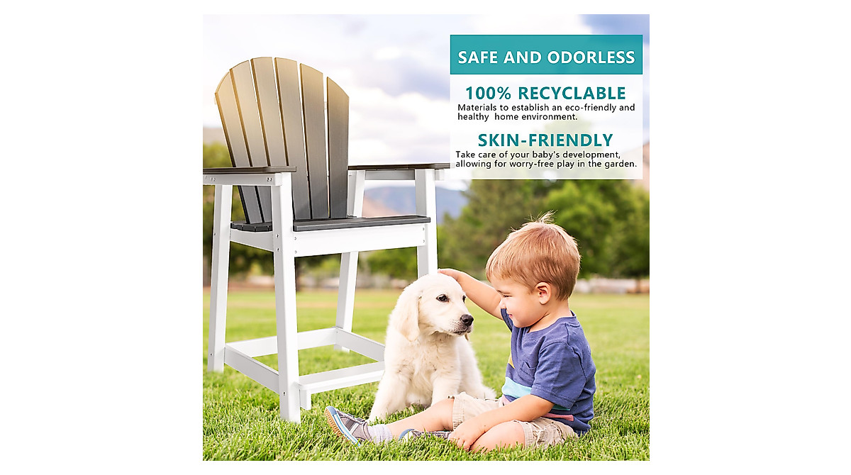 TYARDS Tall Adirondack Chair, Patio Chairs with 5" Widened Armrests and ...