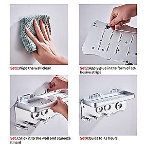 huyear Supersonic Hair Dryer Wall Mount Holder Hair Dryer Bracket for Hair Dryer Accessories Holder Hair Dryer Holder Bathroom Storage Rack Care Tools (Silver)