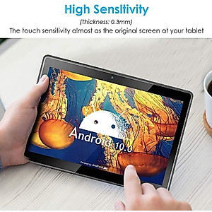 DETUOSI 2 Pack Tablet Screen Protector [9.25 * 6.5" / 235 * 165mm] Tempered Glass Film 【compare size of Tempered Glass Film with Size of your Tablet】