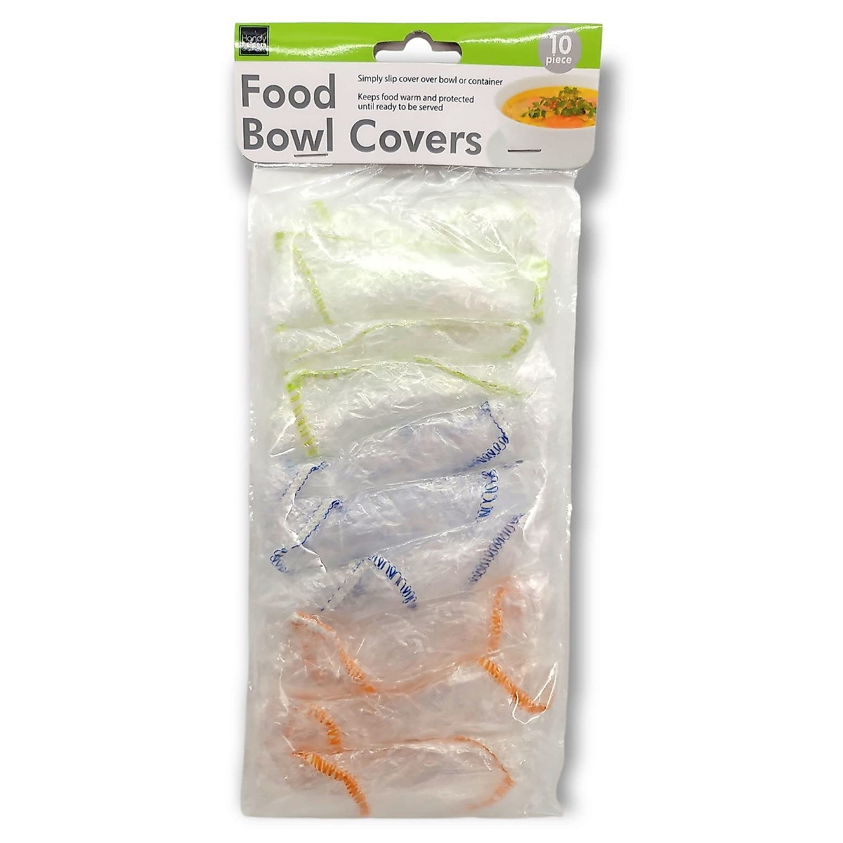 Handy Housewares 10-Piece Reusable Fitted Elastic Food Bowl Cover Set - Includes 3 Sizes Fitting From 7" to 14" Bowls (1 Set)