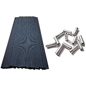 HNZMDY 30 Inch 6.2 mm Carbon Arrow Shaft Spine 500 Carbon Shaft Tube DIY Archery (shaft with insert, 24 Pcs)