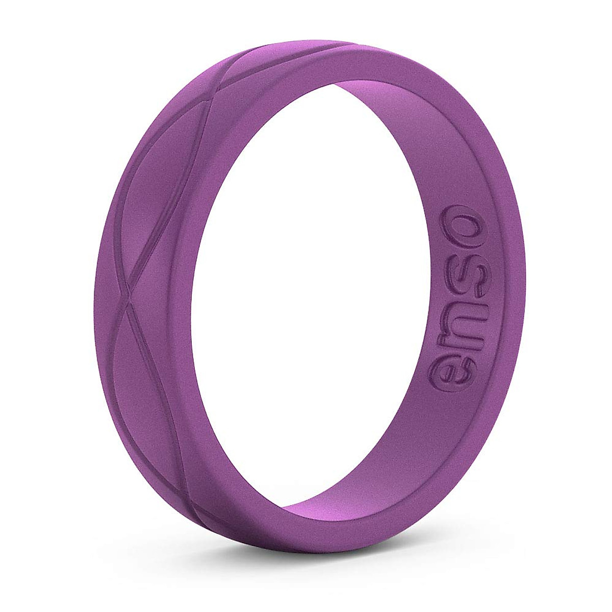 Enso Rings Women’s Infinity Silicone Wedding Ring – Hypoallergenic Wedding Band for Ladies – Comfortable Band for Active Lifestyle – 4.5mm Wide, 1.5mm Thick (Plum, 5)
