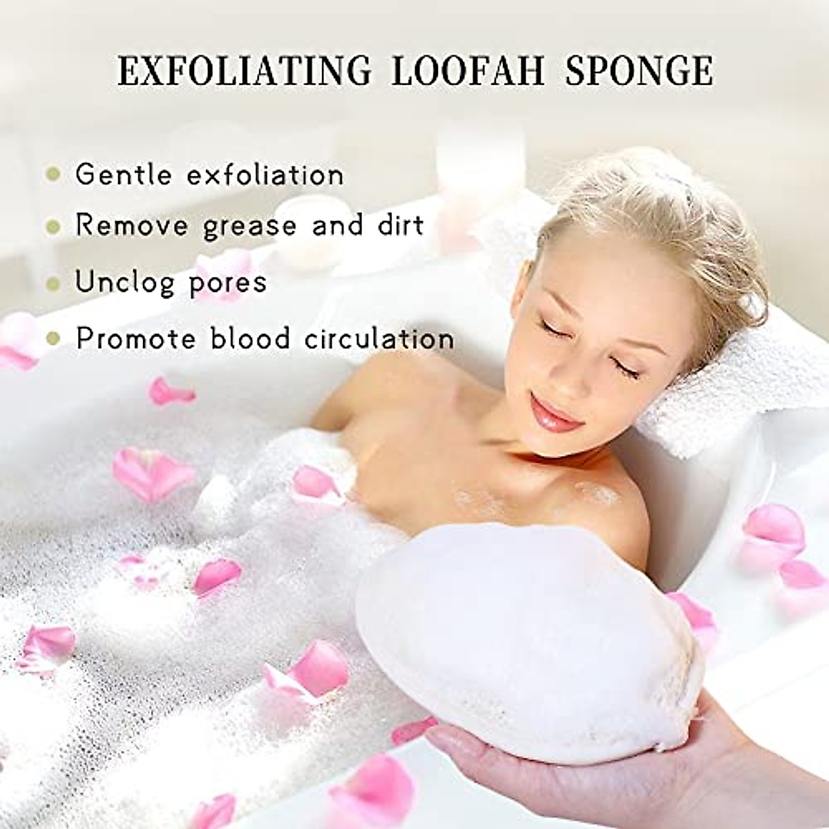 Natural Loofah Sponge Exfoliating Body Scrubber for Shower,Zenidoo Bath Shower Loofa Sponge for Women and Men,Made with Eco-Friendly and Biodegradable Luffa Pads,Large Size(2 Pack)