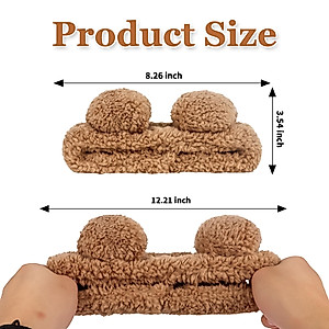 Casoty 2 Pcs Bear Ears Headbands, Animal Ear Headband, Skin Care Headbands Cute, Spa Headband for Party Cosplay Makeup Washing Face