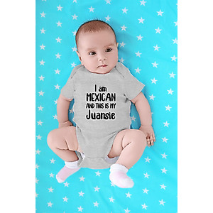 CBTwear I Am Mexican And This Is My Juansie Baby Bodysuit Funny Infant Outfit Unisex Humor Clothes (12 Months, Heather Grey)
