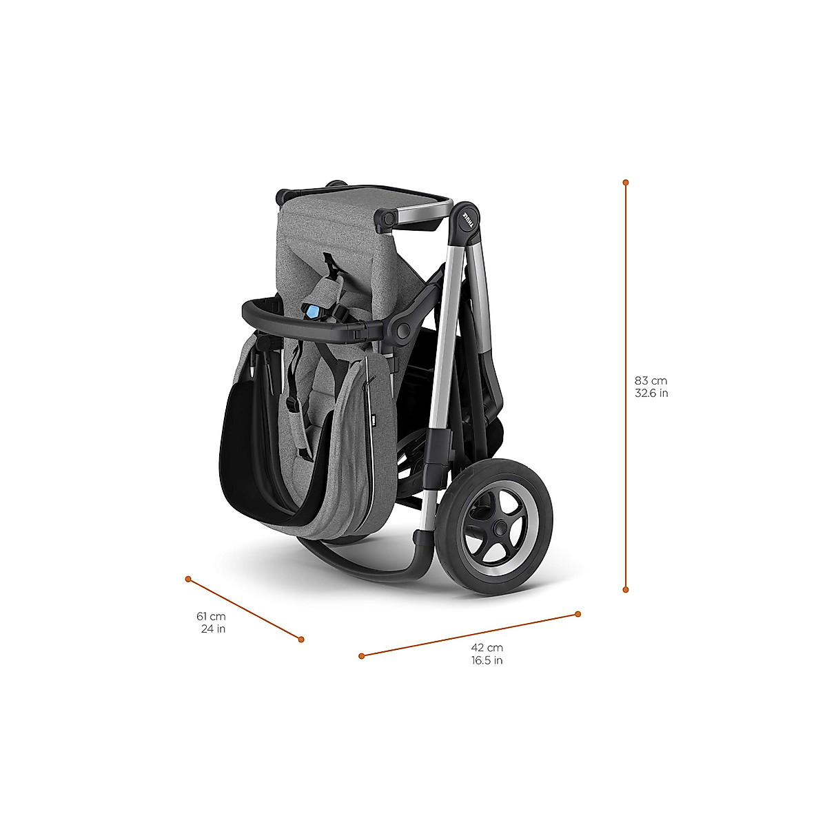 Thule Sleek City Stroller, Grey Melange