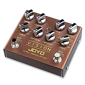 JOYO R-09 Dual Channel Modulation Multi Effects Pedal Bundle with DC 9V Pedal Power Supply (800mA -1A) AC Adapter