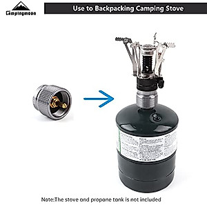 CAMPINGMOON Small Propane to Butane Adapter, Input: 16oz/1Lb small Propane Canister, Output: EN417 Lindal Valve Z22 (Silver)