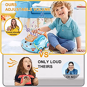 Kimery Baby Phone Toy,Baby Toy Phone Cartoon Baby Piano Music Light Toy Children Pretend PhoneToy Gift Game Boy Girl Early Education Gift Blue (18 M+)