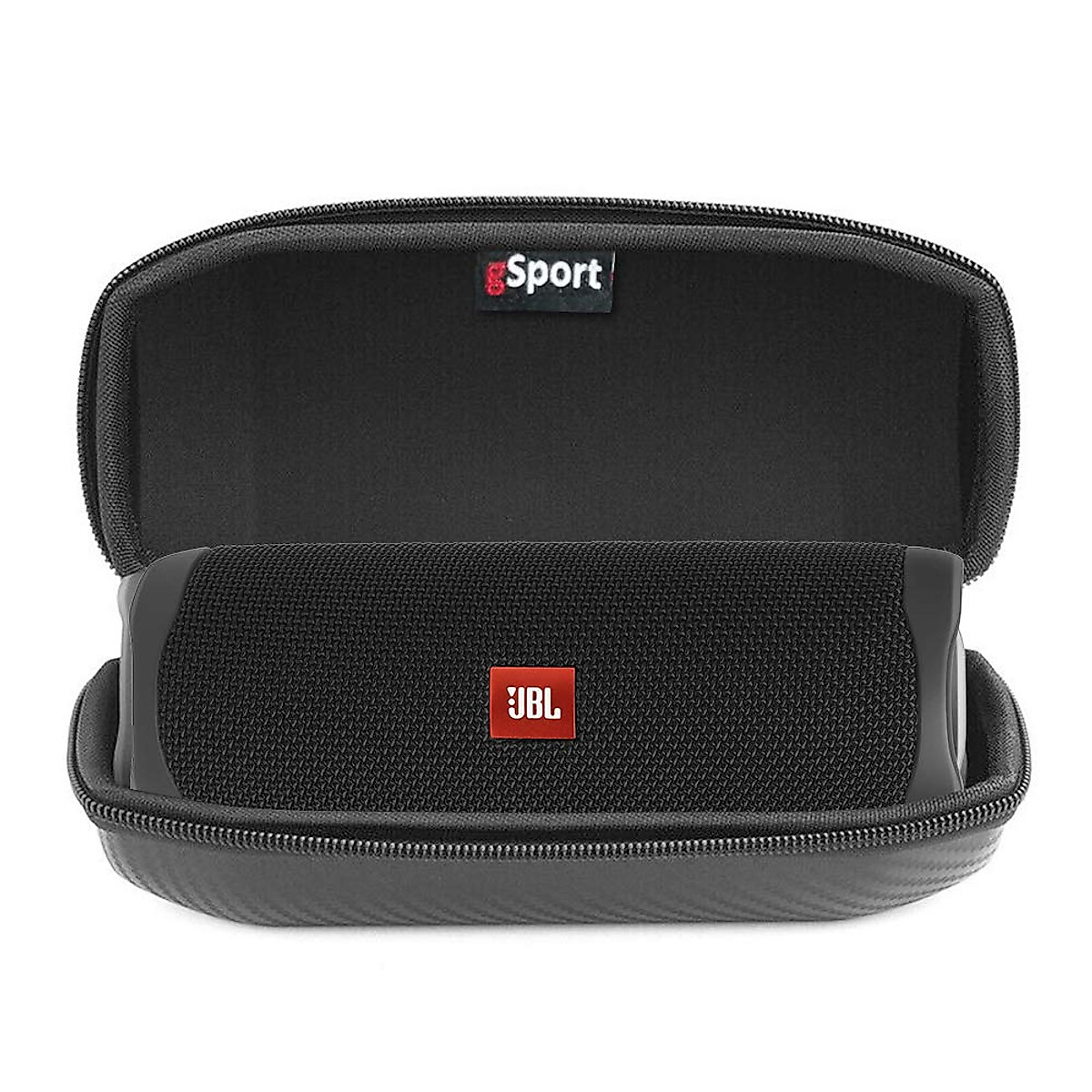 JBL FLIP 5 Portable Speaker IPX7 Waterproof Bundle with gSport Limited Edition Carbon Fiber Case (Black)