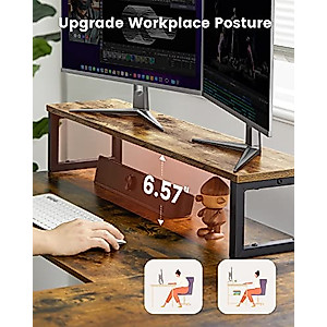 ErGear L Shaped Computer Desk with USB Charging Port and Power Outlet, 55 inch Corner Desk with Storage Shelves, 2 Person Long Gaming Table Modern Home Office Desk