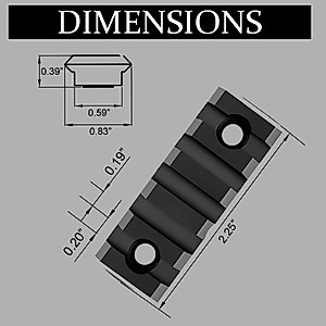 5 Slots Aluminum key mod Rail Section For Keymod Five Slots Keymod Rail Picatinny Rail Section