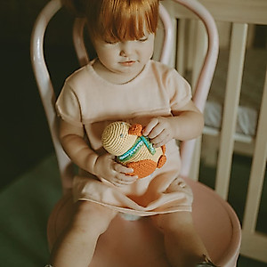 Pebble | Handmade Duck Rattle - Yellow | Crochet | Fair Trade | Pretend | Imaginative Play | Machine Washable