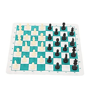 Travel Chess Set, Roll Up Chess Board Set Compact Foldable Light Increase Feelings for Picnic for Travel(Wang Gao 65MM)