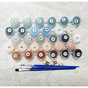 LukFun Paint by Numbers for Adults, DIY Oil Painting Paint by Number Kit for Adult 16x20inch (Gaze of Angel, without Frame)