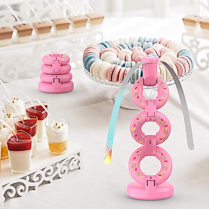 Fly Fans for Tables, Stretchable Fly Repellent Fans Indoor Outdoor Doughnut Food Fans Keep Flies Away, Portable Table Top Fly Spinner with Holographic Blades, Bug Fans for Picnic, Party, BBQ