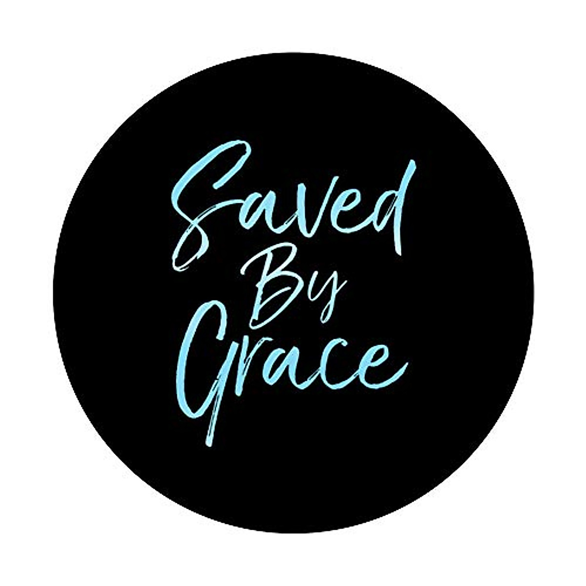 Fun Blue Watercolor Christian Gift for Phones Saved by Grace PopSockets PopGrip: Swappable Grip for Phones & Tablets