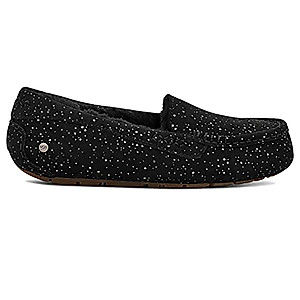 UGG Women's Ansley Metallic Spots Slipper, Black, 5