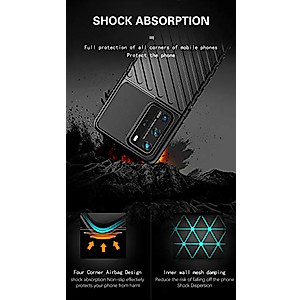 DFTCVBN Phone Case for Huawei P40 Pro Case, Huawei P40Pro ELS-N04 Case, Military Grade Shockproof Rugged Shield Anti-Scratch Soft TPU Back Cover Cases for Huawei P40 Pro Black