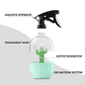 Andiker Water Spray Bottle, 500ml Decorative Watering Can for Indoor Plants Plastic Mister Spray Bottle with Adjustable Nozzle 2 Ways Spray Bottle for Plants for Gardening (Green)