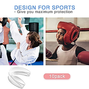 Coolrunner Mouth Guard Sports, 10 Pack Athletic Mouth Guards, Professional Moldable Youth Mouthguard for Maximum Protection, Customizable for Comfort(12 Years or Older) (Transparent+Blue)