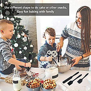 Spatulas Set of 6, Food Grade Silicone Spatulas, Rubber Spatulas Heat Resistant, Seamless One Piece Design, Stainless Steel Core, Kitchen Utensils Nonstick for for Cooking, Baking and Mixing (Black)