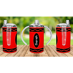 Red #1 12oz Sippy Tumbler, Sippy Lid with Handles, Boys or Girls, Personalize, Add Name, Students, School, Gift, Keeps Drinks Cold Or Hot