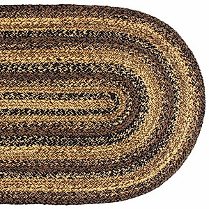 IHF Home Decor | Cappuccino Premium Braided Collection | Primitive, Rustic, Farmhouse Style | Jute/Cotton | 30 Days Risk Free | Accent Rug/Door Mat | 20"x30" Oval