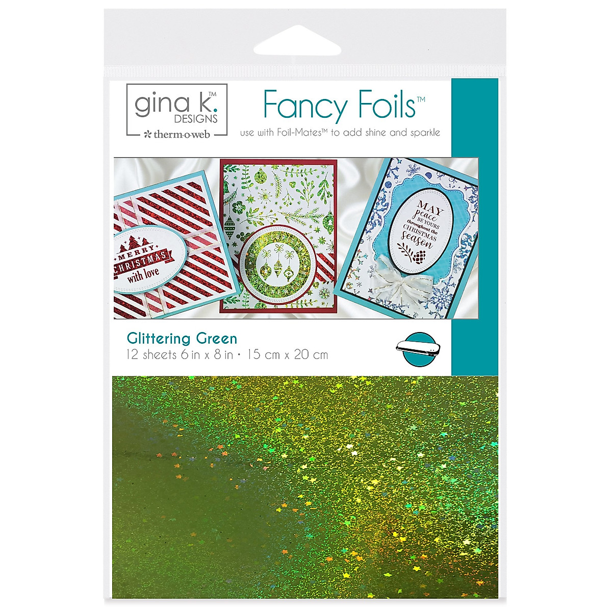 Gina K. Designs for Therm O Web Fancy Foils, 6" x 8" Sheets, Glittering Green