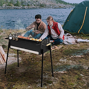 Portable Charcoal Grills 11.42 * 25.79 IN Foldable Camping Barbecue Grill for Outdoor BBQ for Outdoor Cooking Camping Hiking & Any Outdoor Event