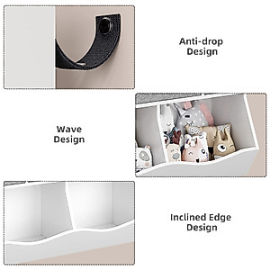 Amyove Kids Bookshelf and Bookcase Toy Storage Multi Shelf with Cubby Organizer Cabinet and Drawers for Boys Girls,for Children's Room, Playroom, Hallway, Kindergarten, School,Bedroom (White)