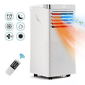 AOXUN 10000BTU Portable Air Conditioner and Heater Dehumidifier and Fan with Remote Control, 4-IN-1 Portable AC Unit For Room, Office, Dorm, Bedroom (Window Venting Kit Included)