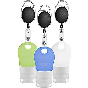 Linkidea Portable Silicone Travel Bottles Set, Empty Hand Soap Bottles Refillable Container for Toiletries, Shampoo, Liquid, Cosmetic Bottles (1.3 oz, Pack of 3)