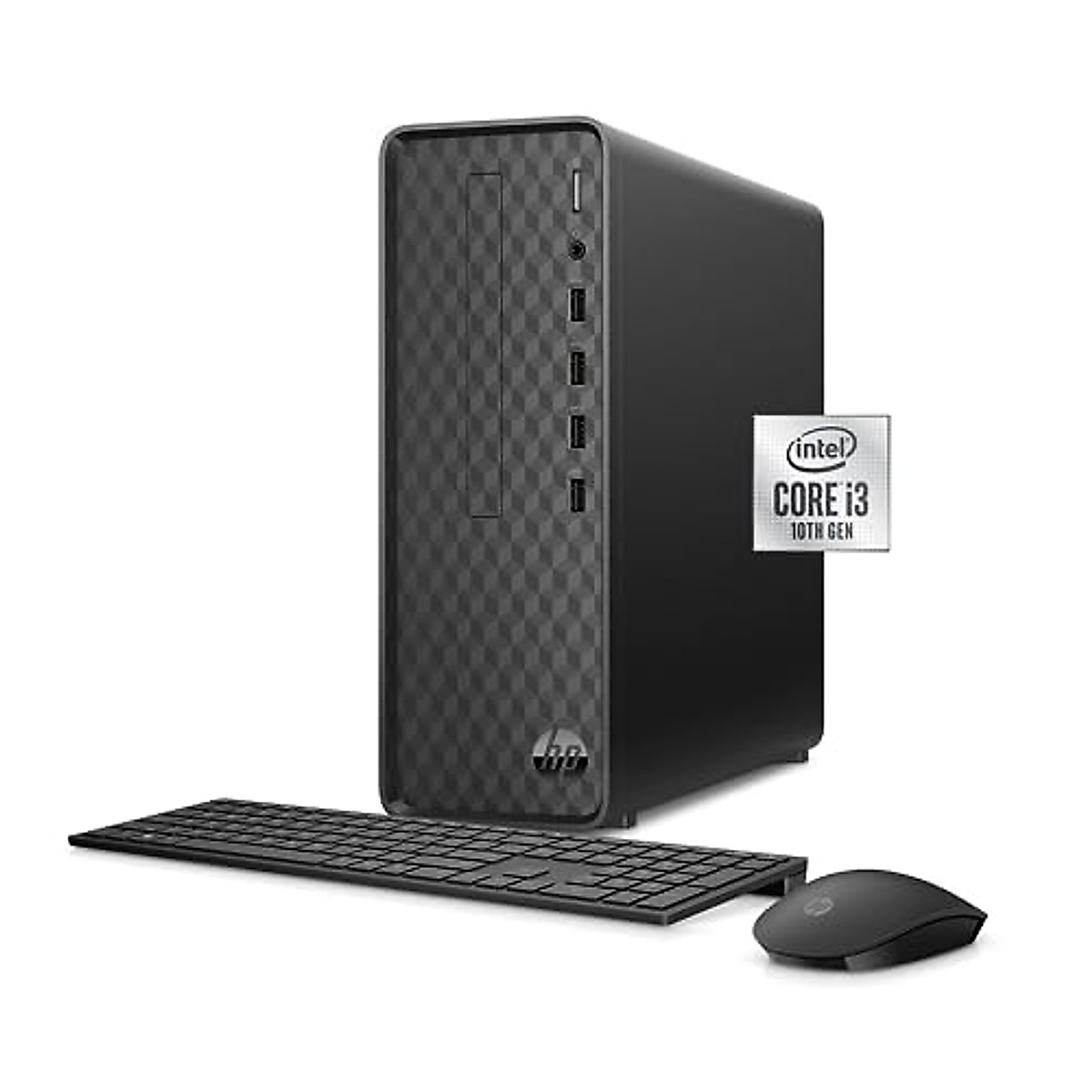HP Slim Desktop, Intel Core i3-10105 Processor, 32GB DDR4 RAM, 2TB PCIe M.2 SSD, HDMI, RJ-45, Wireless Keyboard & Mouse, Wi-Fi, Windows 11 Home, Black
