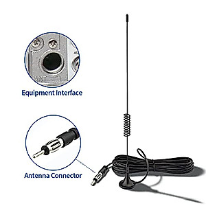 Bingfu Universal Car Stereo Antenna Car FM AM Radio Antenna Magnetic Base Car Radio Antenna Aerial for Vehicle Truck SUV Truck RV Marine Boat Car Stereo Audio Radio Head Unit CD Media Receiver Player