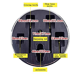 LLRYN Universal Knife Block without Knives Knife Holder Stainless Steel Kitchen Knife Holder Storage Organizer Slots-Stainless-Steel Universal Knife Block