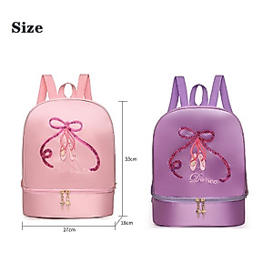Yitengteng Ballet Dance Backpack with Separate Shoe Compartment,Little Girls Ballerina Bag Embroidery Dance Toddler Bag for Gymnastics Latin Dance Yoga Tap Dance Jazz Storage Bag