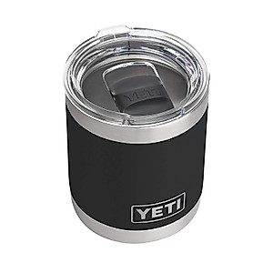 YETI Rambler 10 oz Lowball, Vacuum Insulated, Stainless Steel with MagSlider Lid, Black