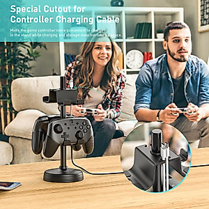 MANMUVIMO Desktop Controller Stand Holder with Anti-Slip Heavy Base Stable Suction Cup, Universal Controller Storage Display Stand for Desk Compatible with PS5/PS4/Xbox Series/Xbox One/Switch Pro