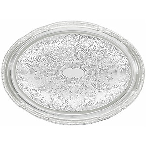 Winco Oval Tray, 18 by 13-Inch, Chrome