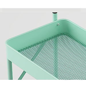 LOUYK Metal 3 Tier Folding Trolley Wheeled Kitchen Storage Shelf Trolley (Color : B, Size : 78cm*45cm)