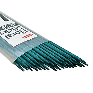 Jollybower 50pcs Green Wooden Garden Stakes, 16 inch Natural Green Bamboo Sticks, Floral Plant Support Wooden, Wooden Sign Posting Garden Sticks Support Floral Plant, Tomato Stakes, Potted Plants