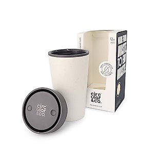 Circular & Co Reusable Coffee Cup - 12oz - 100% Leakproof Travel Mug - Made from Recycled Coffee Cups - Sustainble Coffee Tumbler - 360 Drinking - BPA Free - Dishwasher Safe