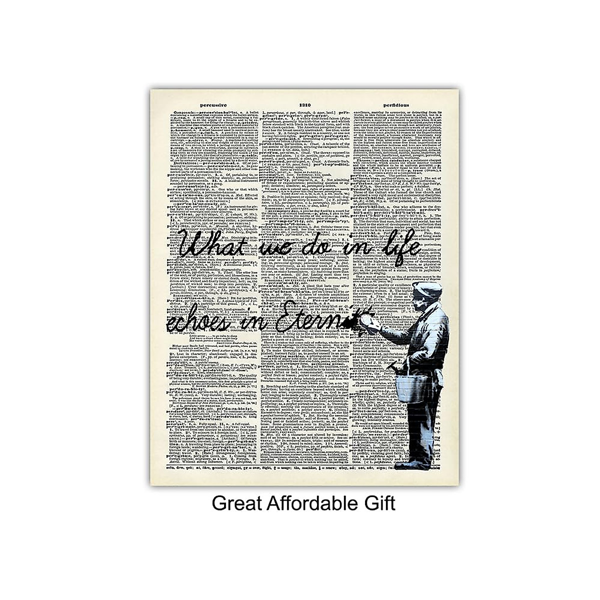 Banksy Wall Art Set - Inspirational Quotes Room Decor - Motivational Graffiti Street Art for Teens Bedroom, Living Room, Dorm - Set of 6-8x10 each Poster Picture Prints Home Decoration