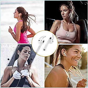 Generic Brands 8 Pairs Ear Covers Ear Hooks Professional Anti-Slip Silicone Earbuds Tips Compatible with Apple Airpods 1&2 (White + Black)