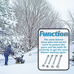 Aillsa 303160355P / 303160355 for Powersmart Snow Blower Shear Pins Set Four Shear Pins and Nuts