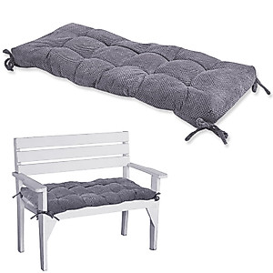 Big Hippo Bench Cushions Indoor/Outdoor Patio Bench Cushions Non-Slip Bench Seat Cushion for Lounger Garden Furniture Patio Lounger Bench Swing 51" x 19", Grey